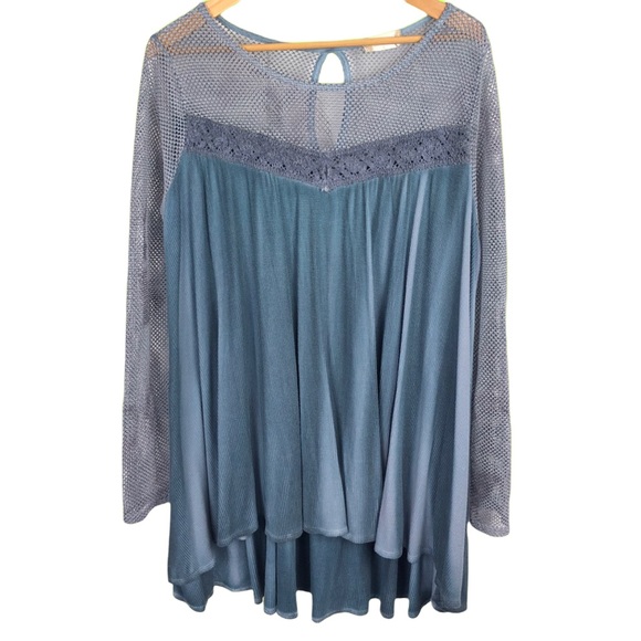 Altar'd State | Dresses | Altard State Mesh Long Sleeve Tie Dye Flowy ...